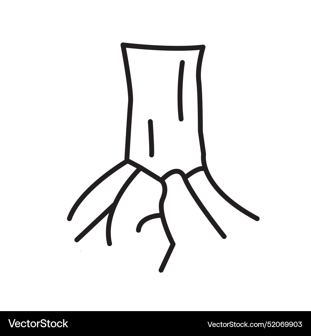 Rubber roots icon natural material for industrial Vector Image