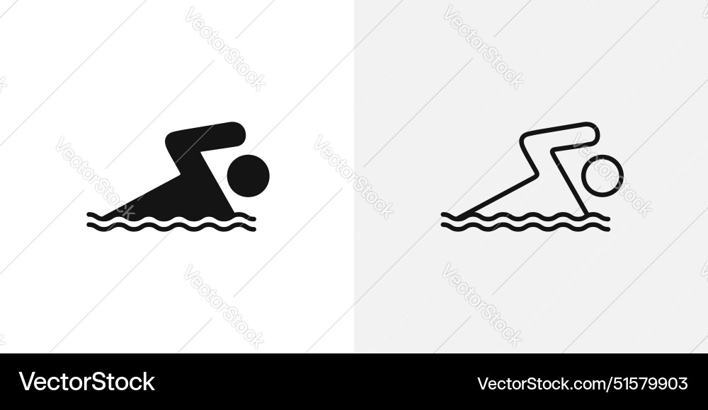 Swimmer Icon Set - Aquatic Sports Royalty Free Vector Image