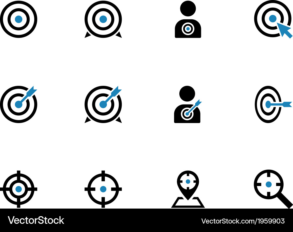Target duotone icons on white background Vector Image