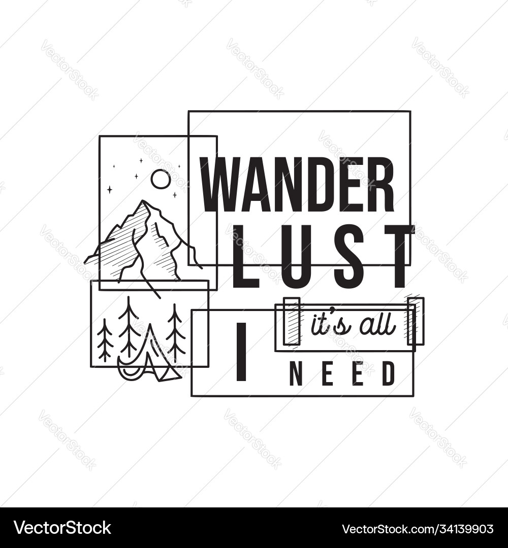 Vintage Camping Wanderlust Logo Royalty Free Vector Image