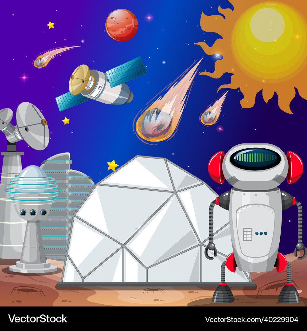 A space cartoon background scene Royalty Free Vector Image