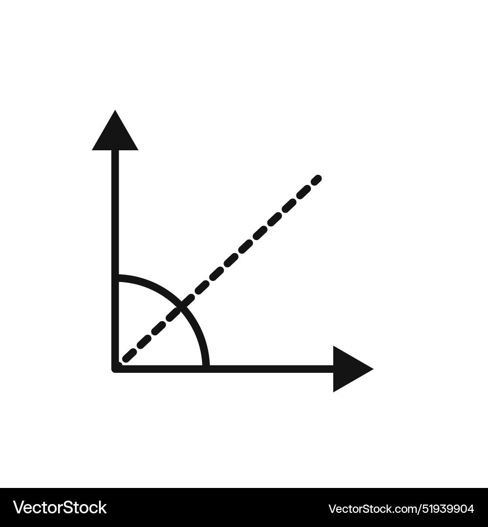 Angle inclination icon logo sign outline Vector Image