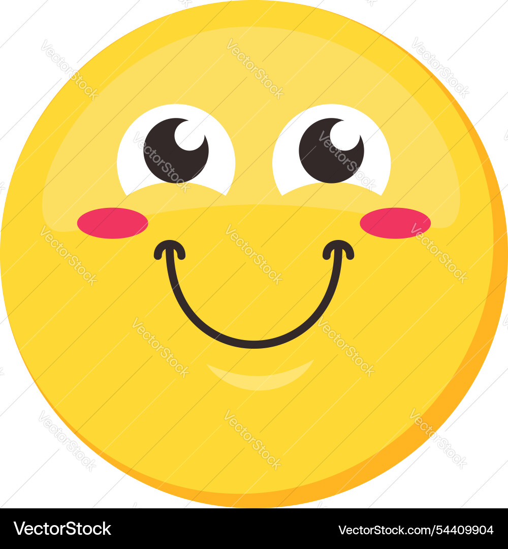 Big smile emoji cute cartoon icon element Vector Image