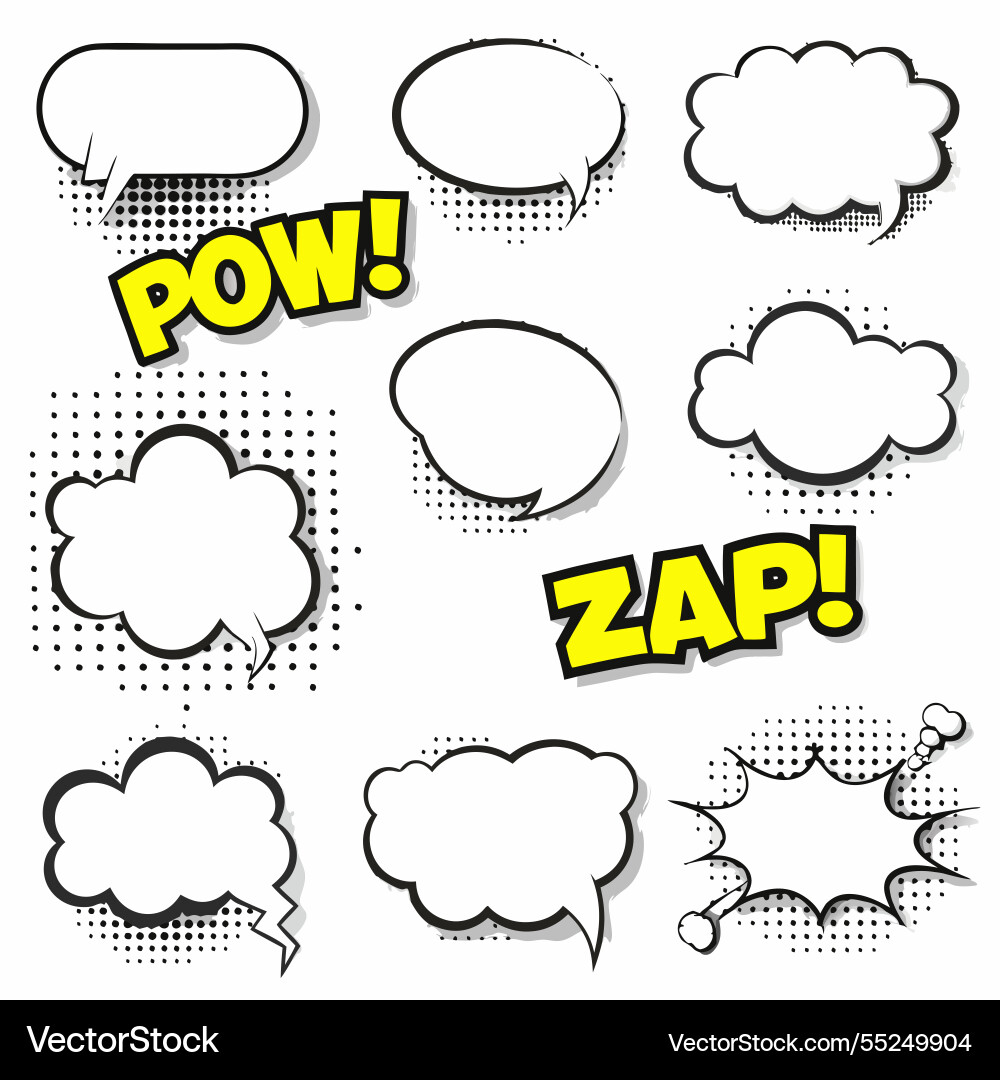 Blank Comic Book Pow Vector Images (over 120)
