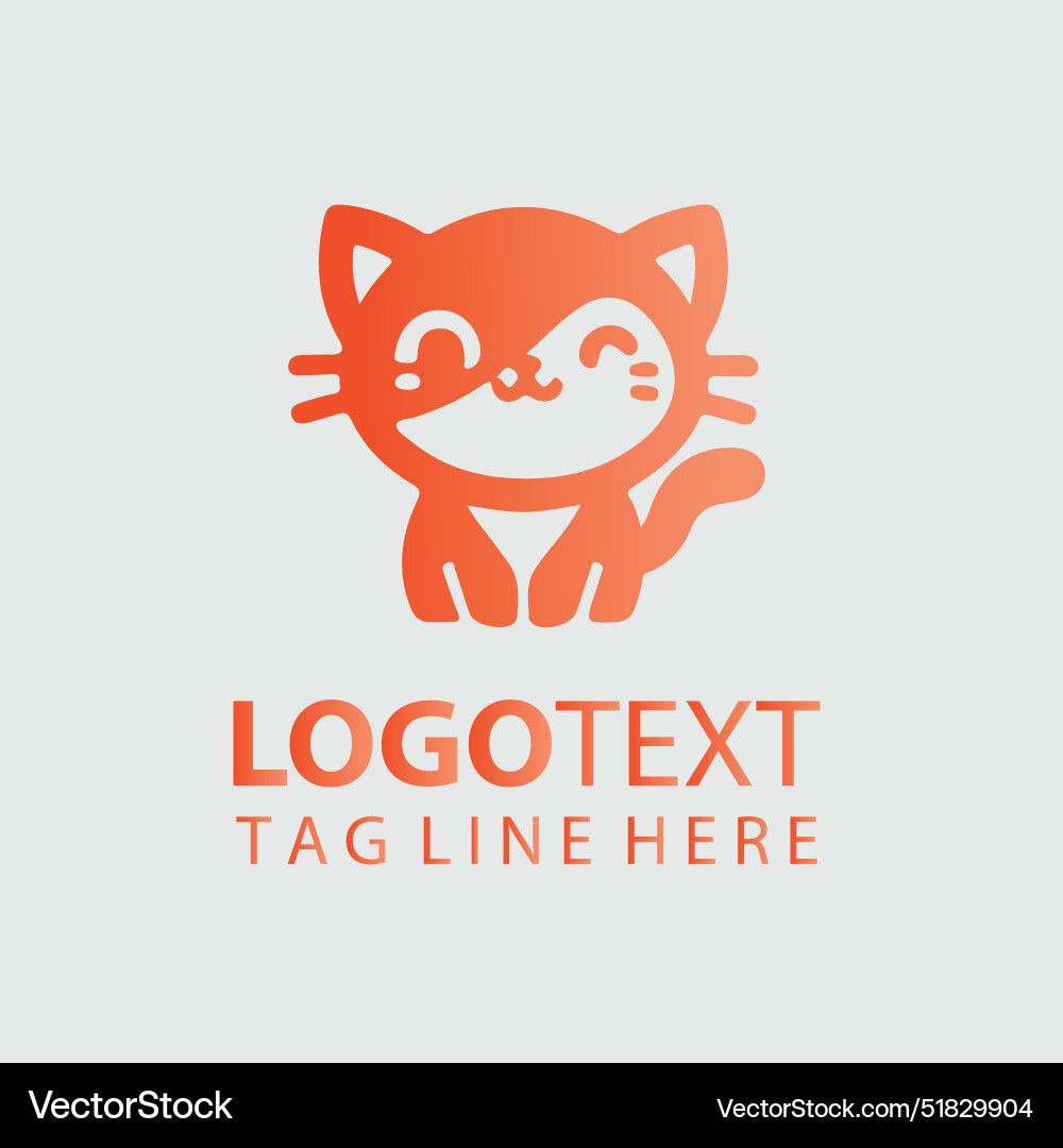 Cute kitty cat logo Royalty Free Vector Image - VectorStock
