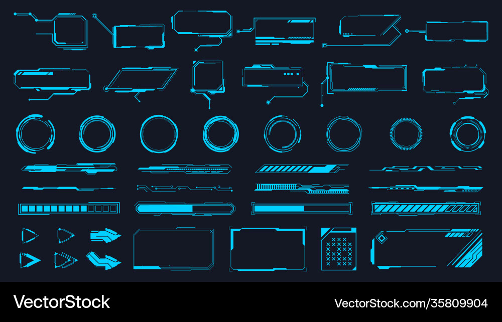 Futuristic UI Hologram Interface Royalty Free Vector Image