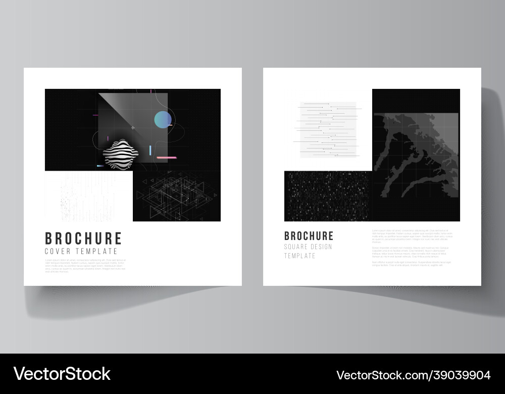 Layout of two square covers templates Royalty Free Vector