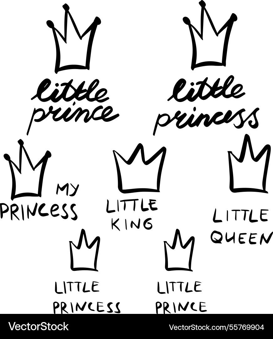 Little prince princess Royalty Free Vector Image