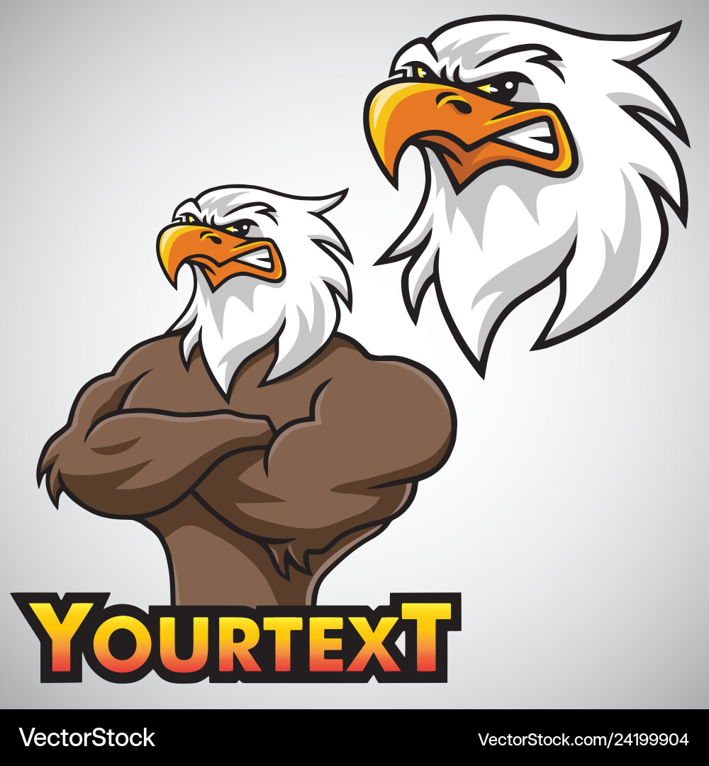 Muscular Eagle Mascot Set Royalty Free Vector Image