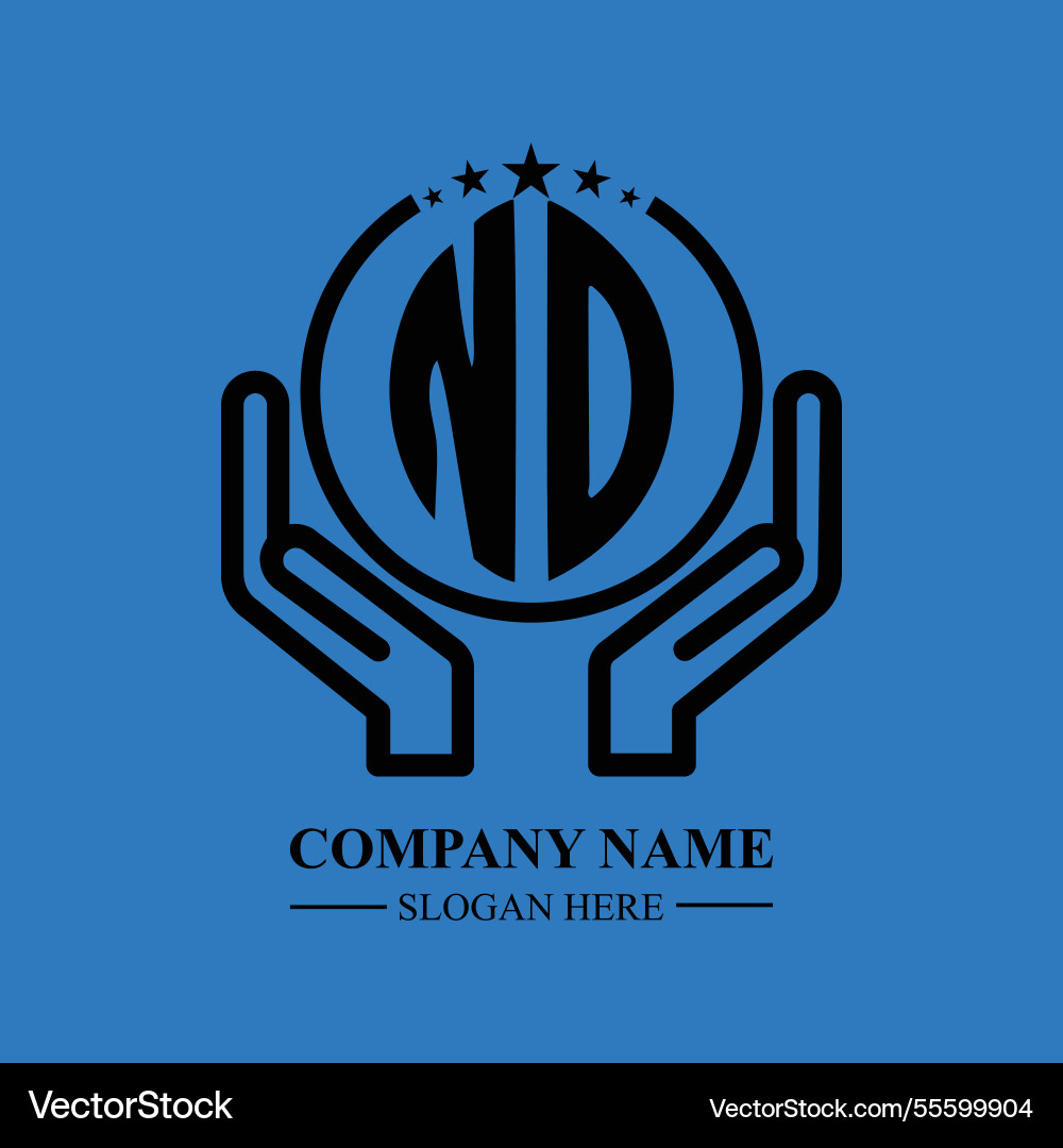 No initials modern logo design featuring held Vector Image