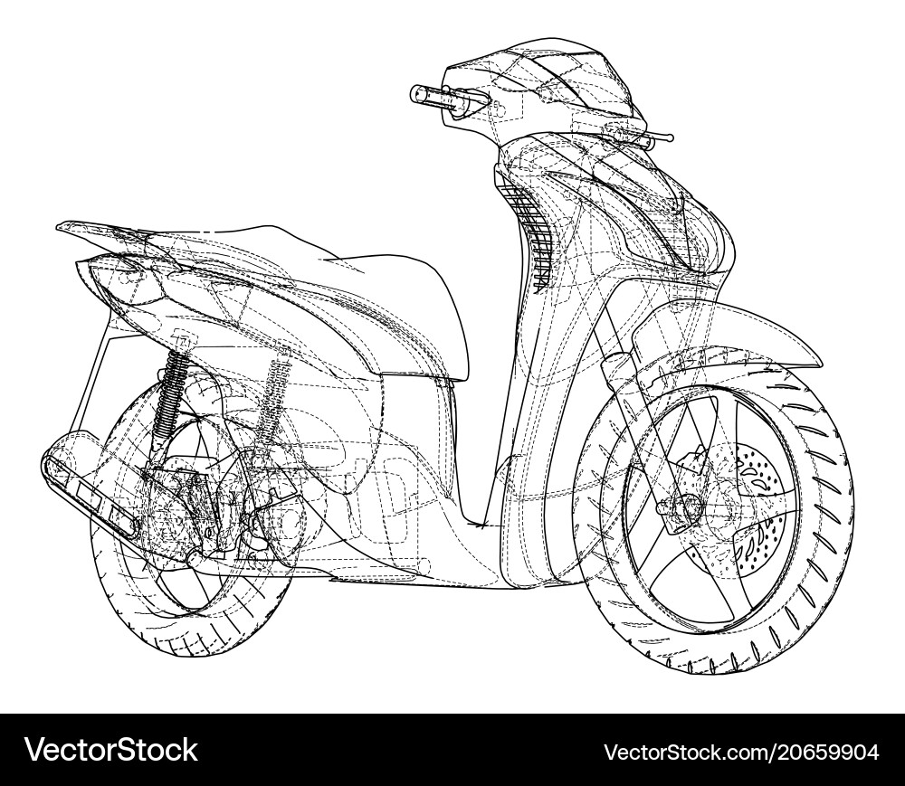 Scooter outline concept Royalty Free Vector Image
