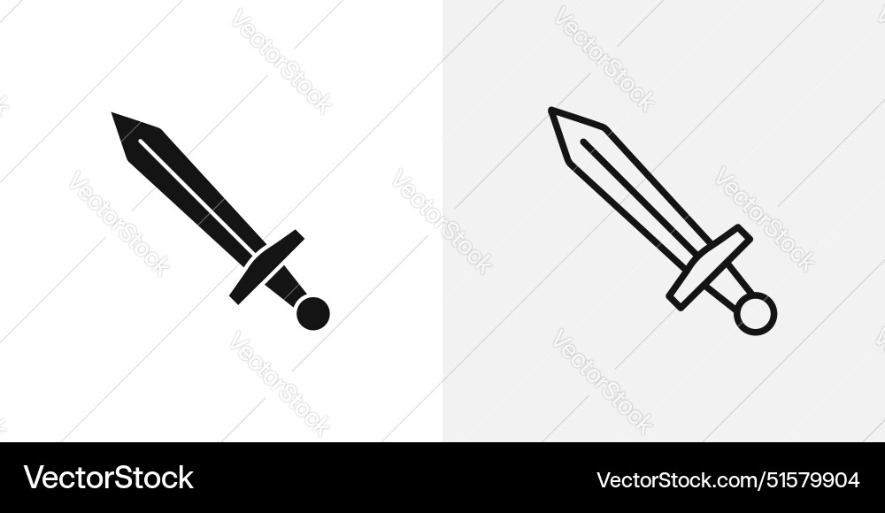 Sword icon set Royalty Free Vector Image - VectorStock