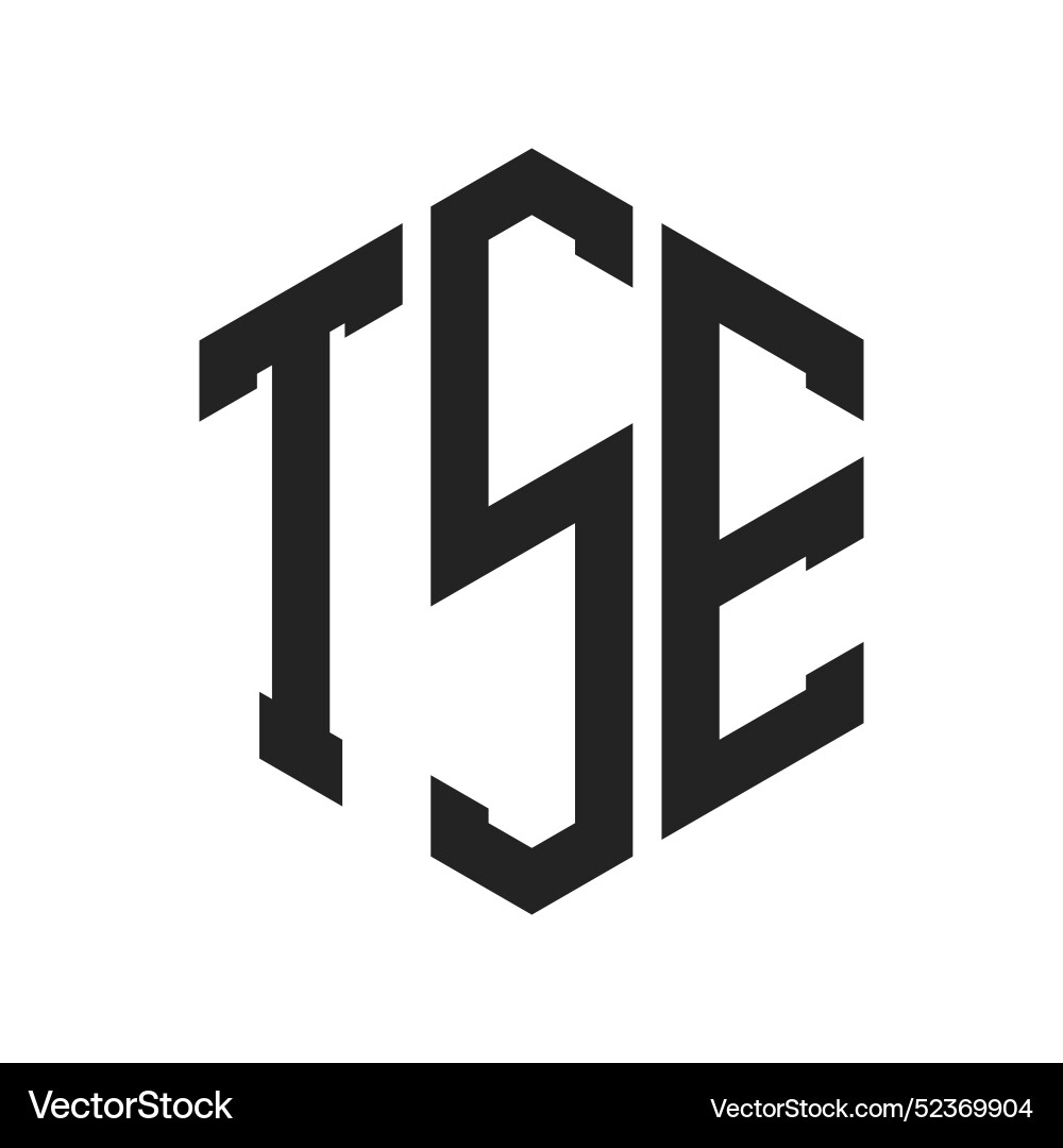 Tse logo design initial letter monogram Royalty Free Vector