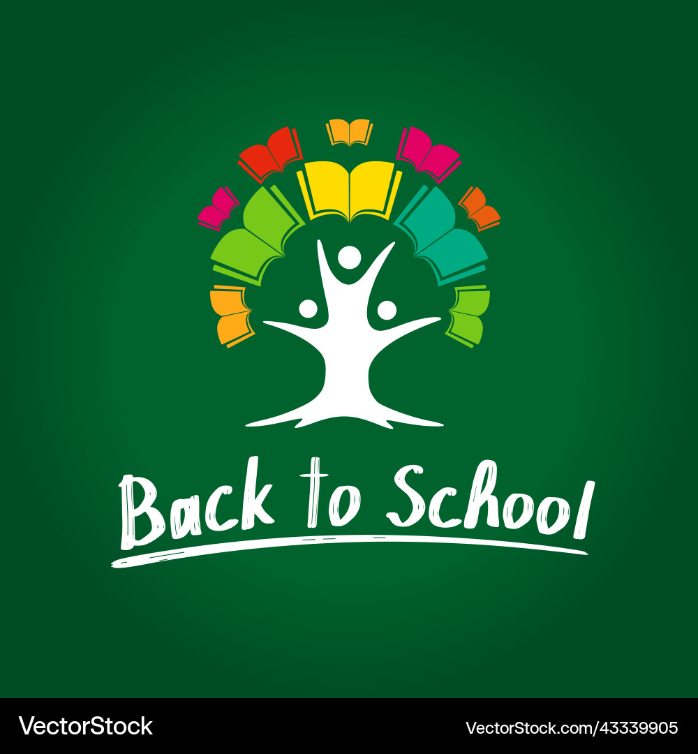 Back to school education tree banner Royalty Free Vector