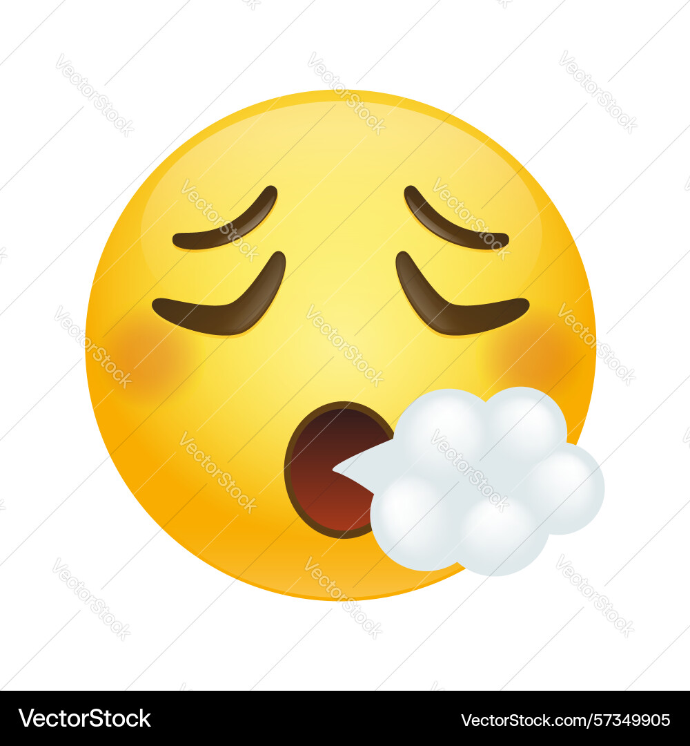 Exhaling emoji icon Royalty Free Vector Image - VectorStock