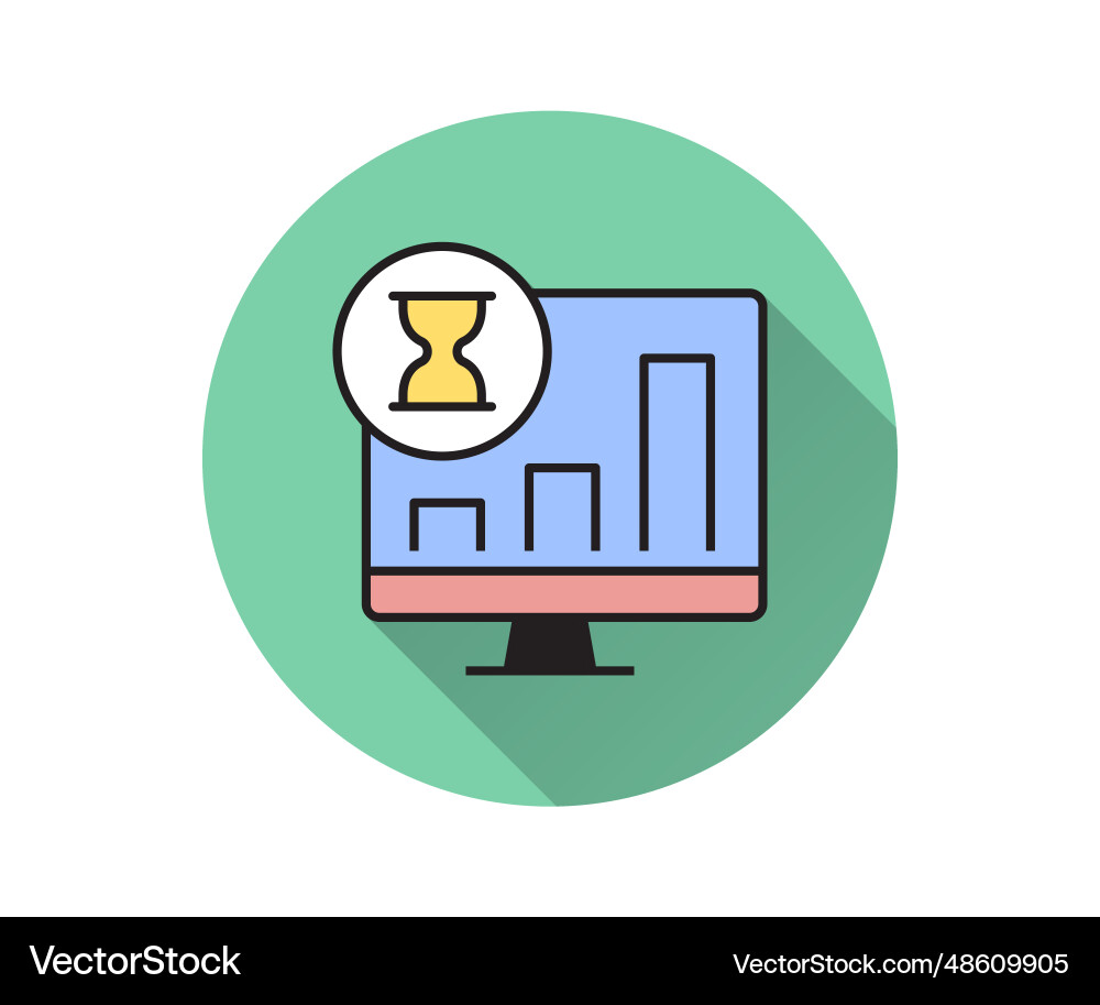 Financial performance flat icon with long shadow Vector Image