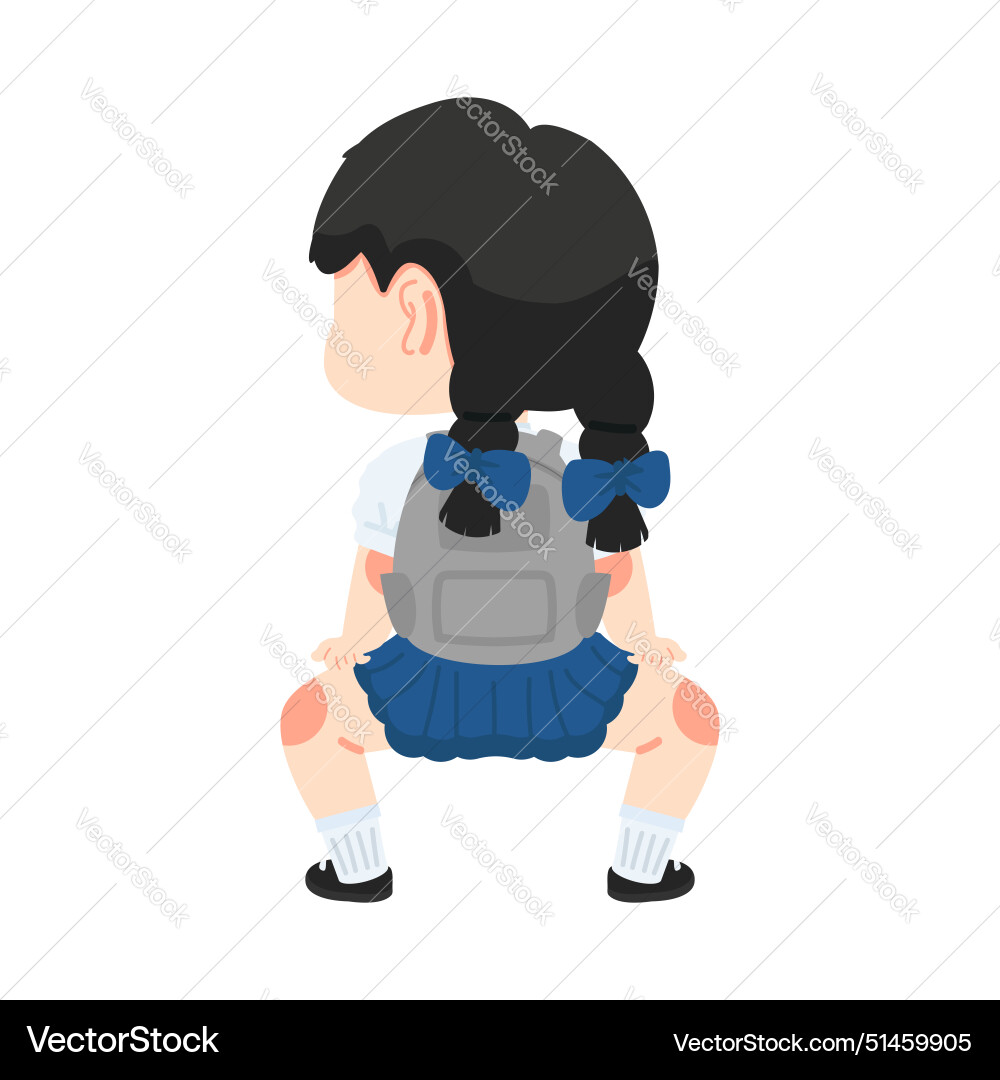 Girl student back twerk dance cartoon Royalty Free Vector
