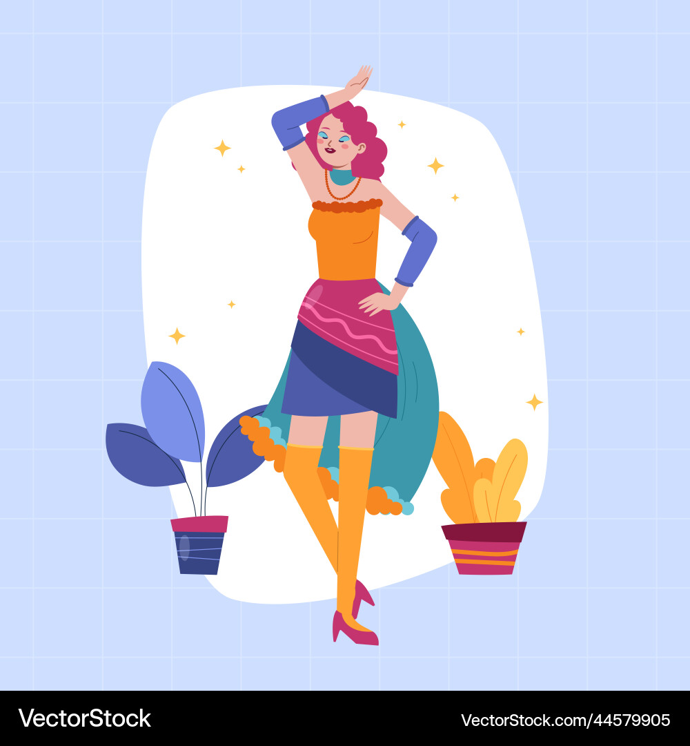 Hand drawn drag queen Royalty Free Vector Image
