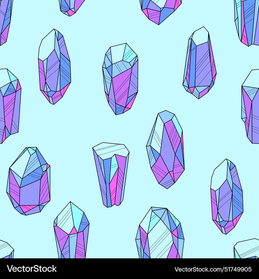 Pattern with crystals or minerals jewelry Vector Image