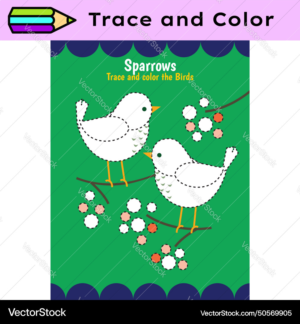Pen tracing lines activity worksheet for children Vector Image