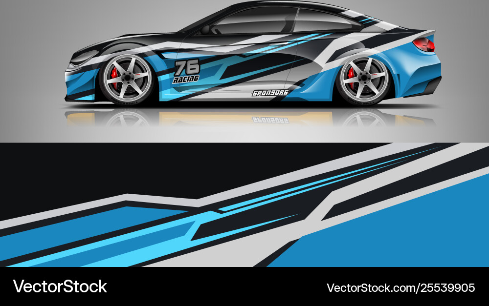 Sport car racing wrap design - vec Royalty Free Vector Image