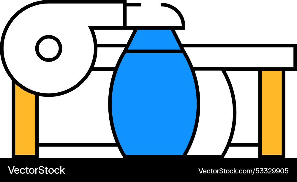 Suction units flat icon color Royalty Free Vector Image