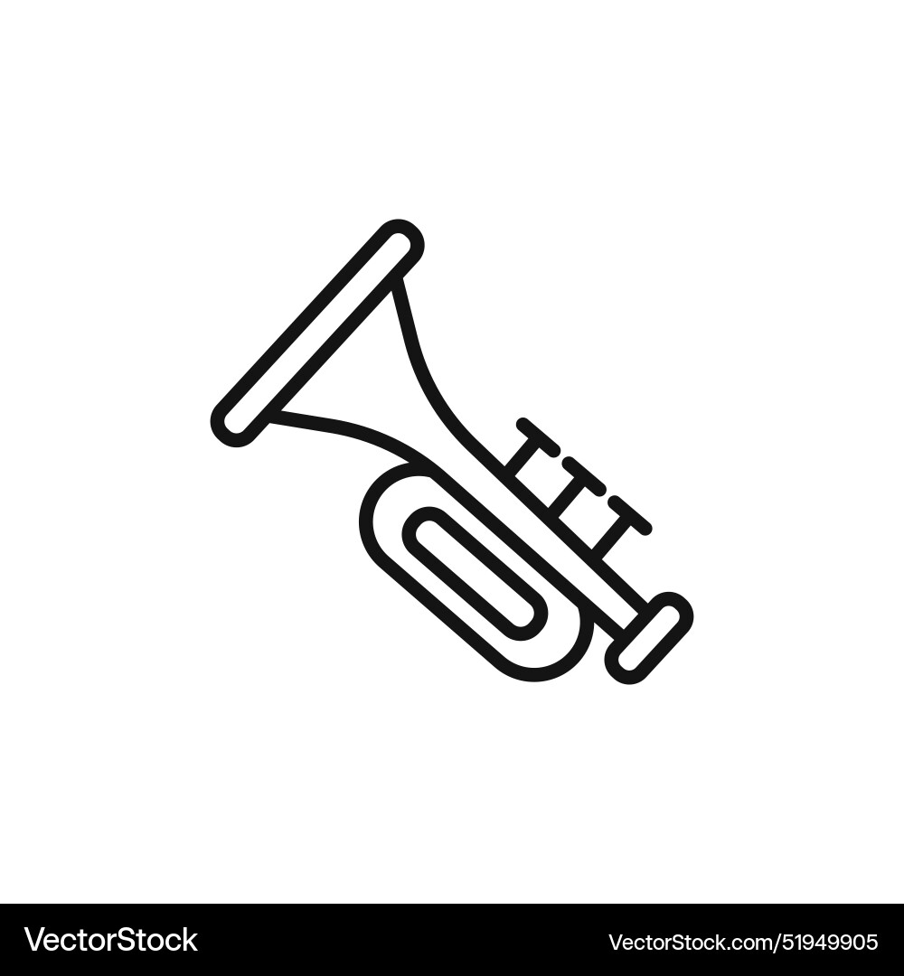 Trumpet logo sign outline Royalty Free Vector Image