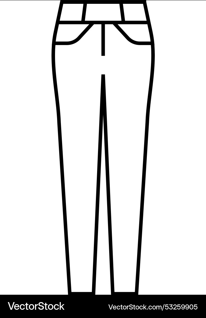 Woman denim pants line icon Royalty Free Vector Image