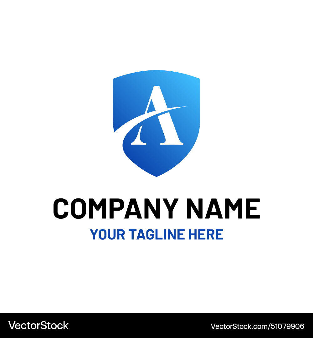 A letter initial shield law security logo Vector Image