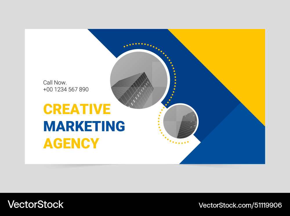 Blue and yellow modern marketing agency cover temp