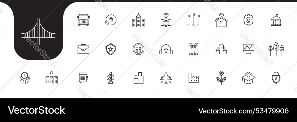 City infrastructure line design Royalty Free Vector Image