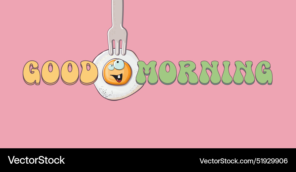 Good morning quote with cute egg character and Vector Image