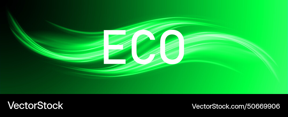 Green soft waves flow nature eco background 3d Vector Image