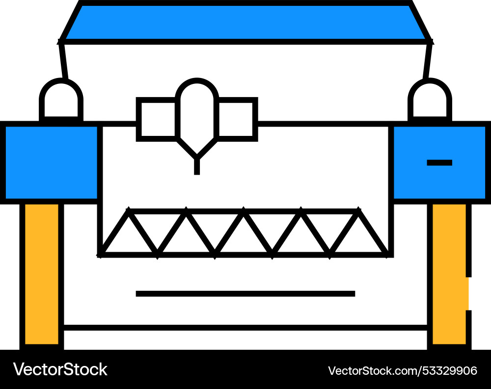 Laser engraving and cutting machine icon color Vector Image