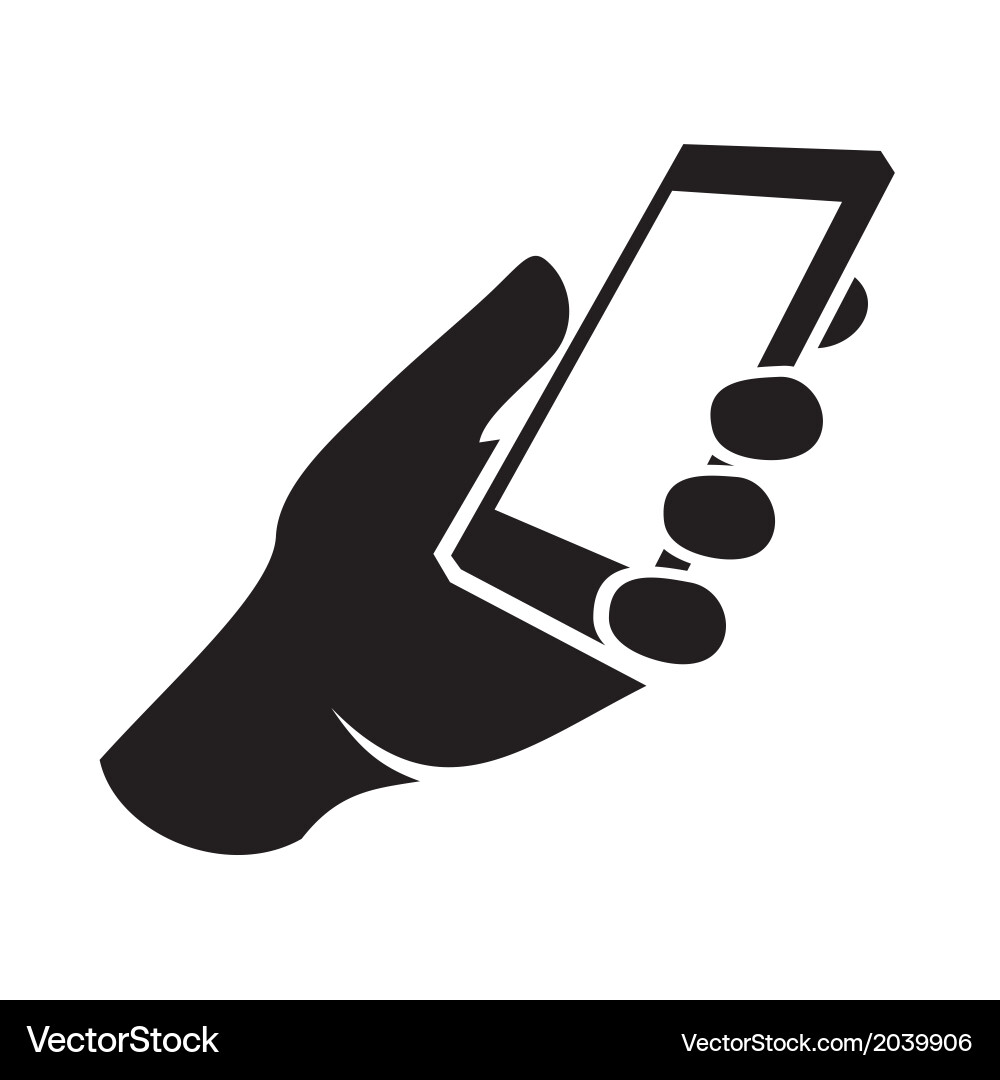 Mobile phone in hand icon Royalty Free Vector Image