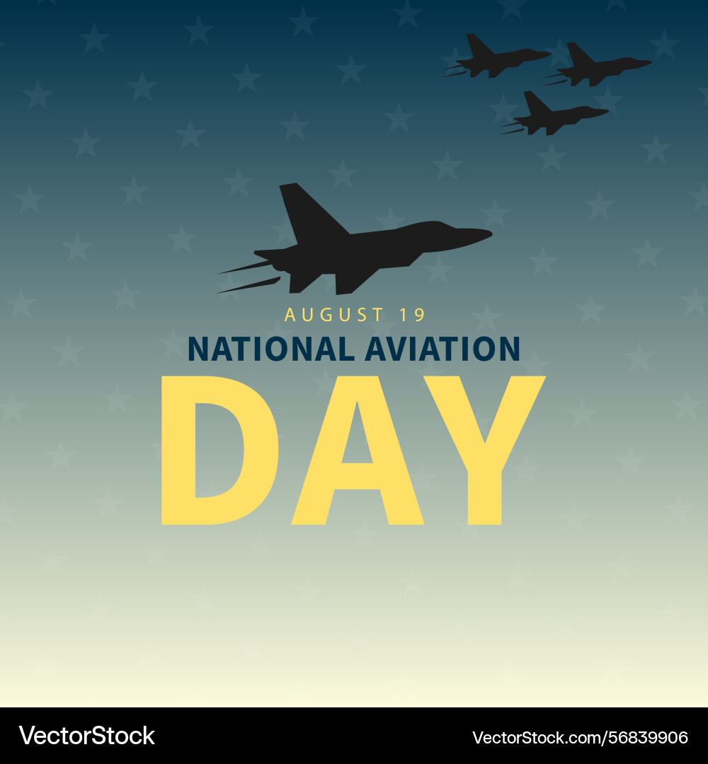 National aviation day a journey through flight Vector Image