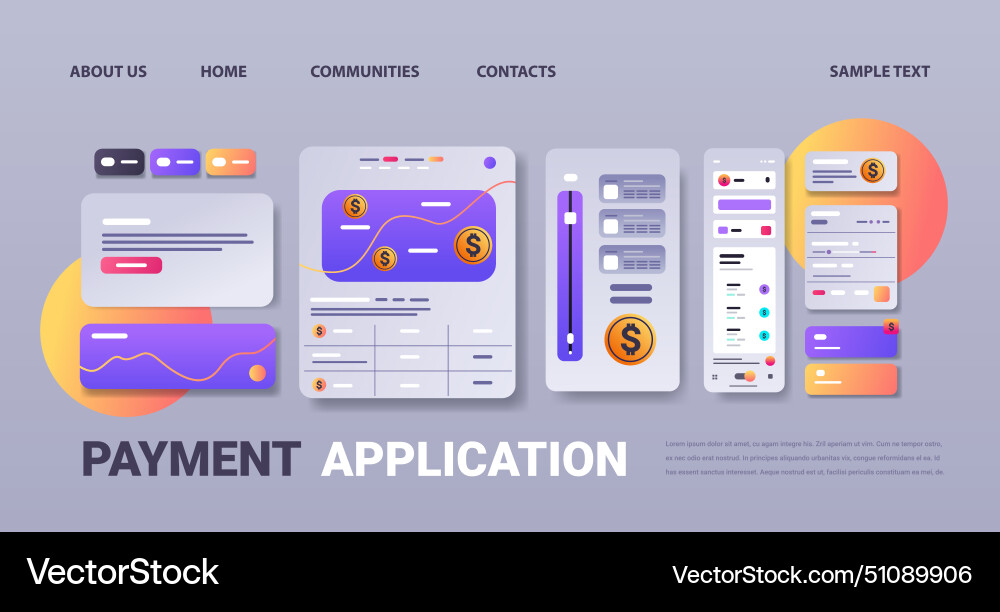 Online banking smart wallet payment application Vector Image
