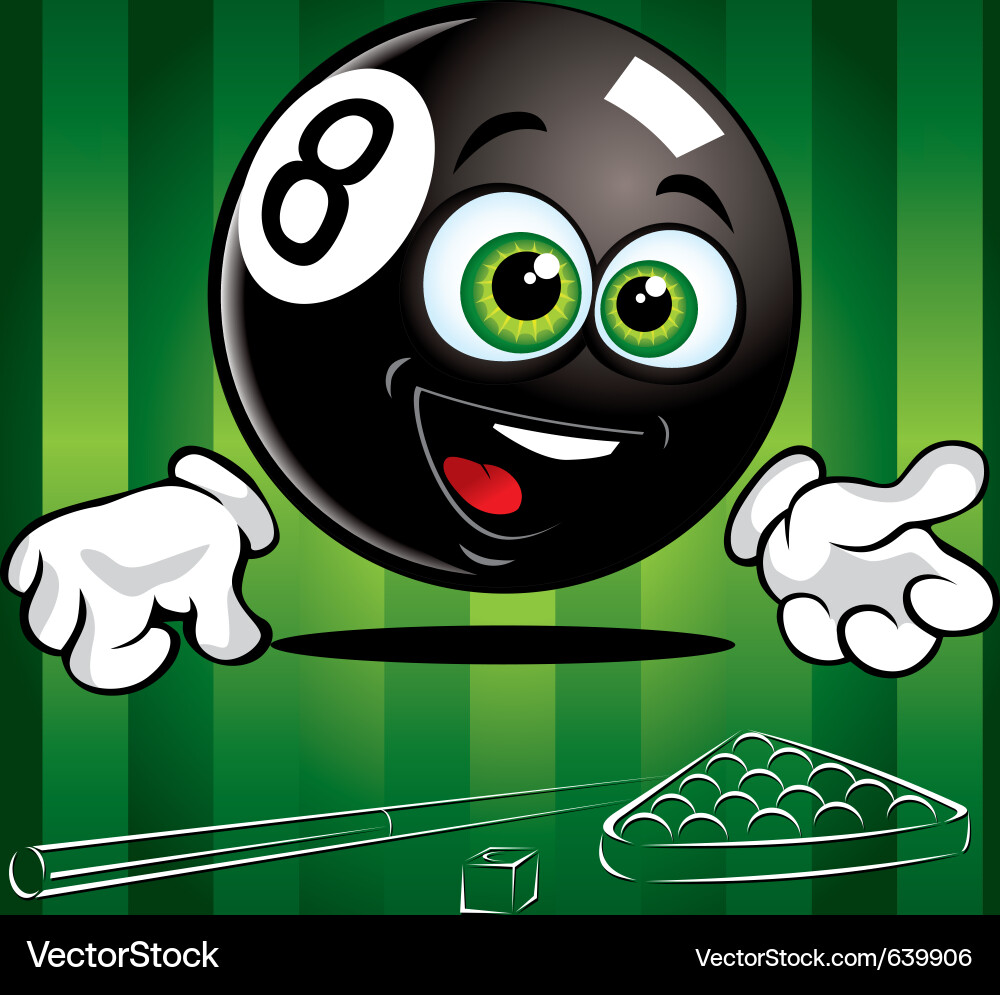 Smiling pool ball Royalty Free Vector Image - VectorStock