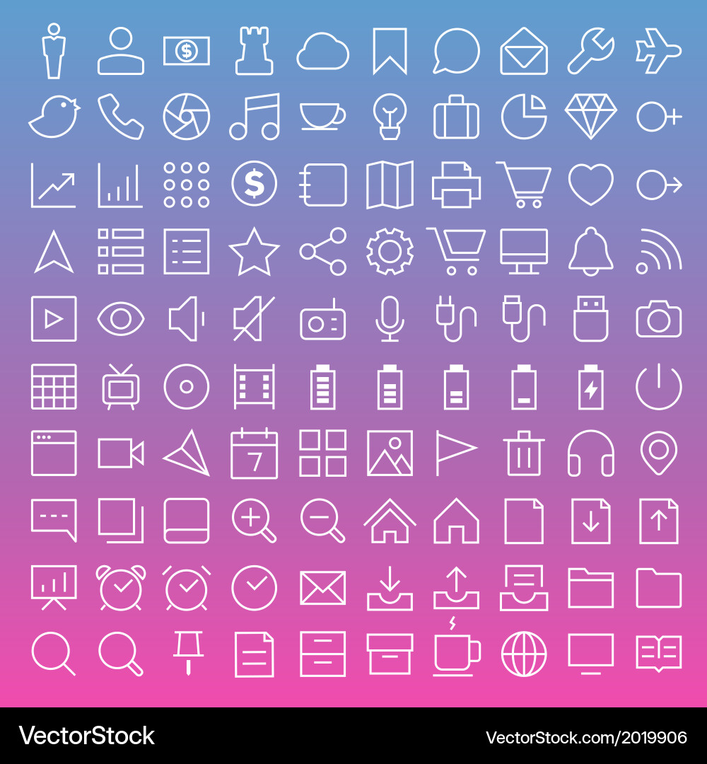 Thin line icons set Royalty Free Vector Image - VectorStock