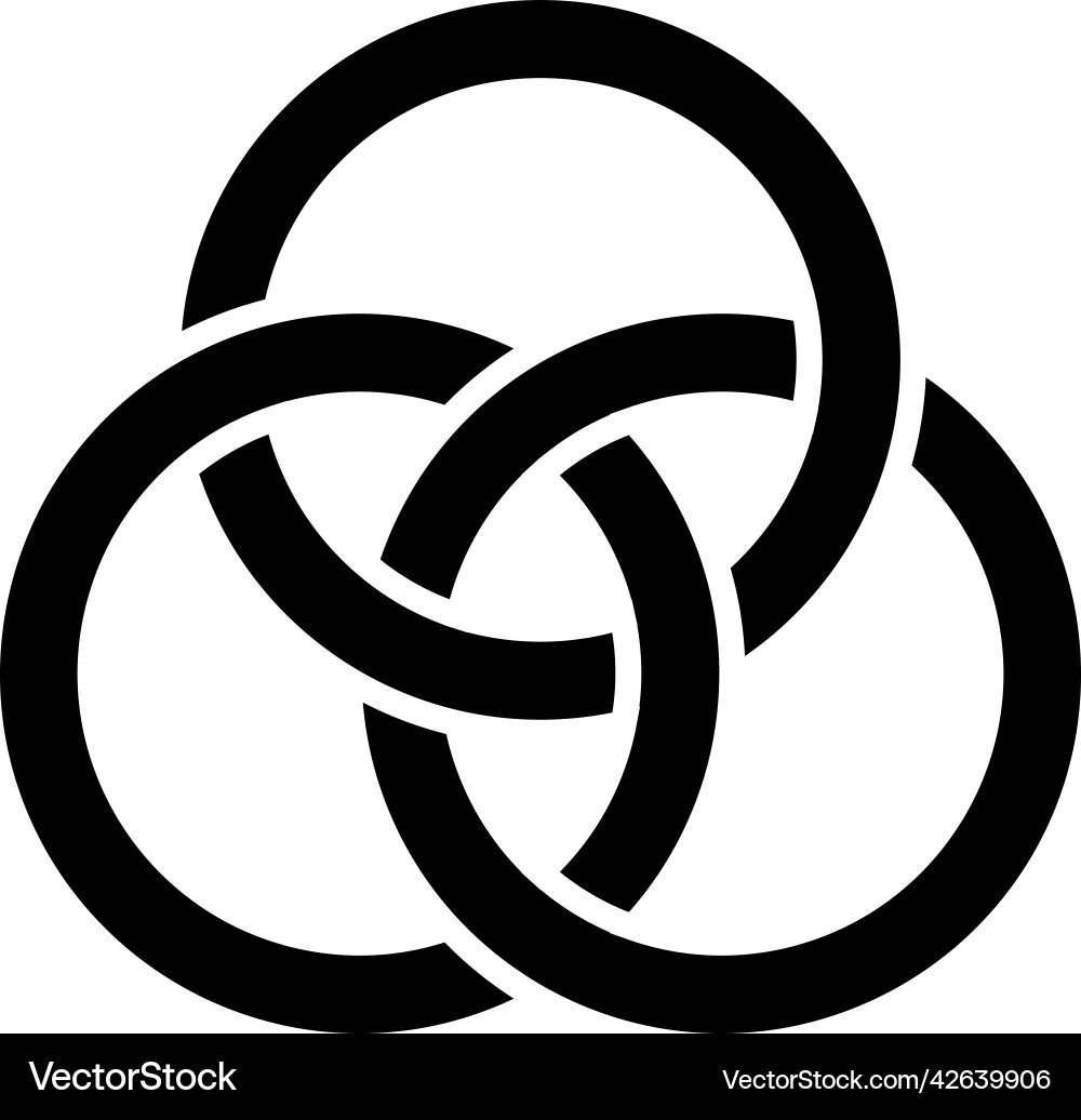 Trinity Circle Logo - Three Connected Rings Vector Image