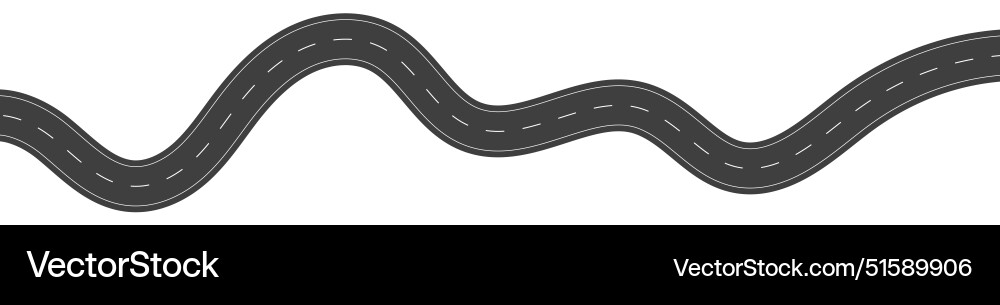 Wavy road with winding curves and horizontal path Vector Image