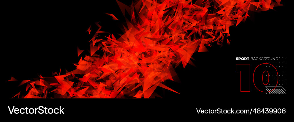 Wide black and red gaming background with shards Vector Image