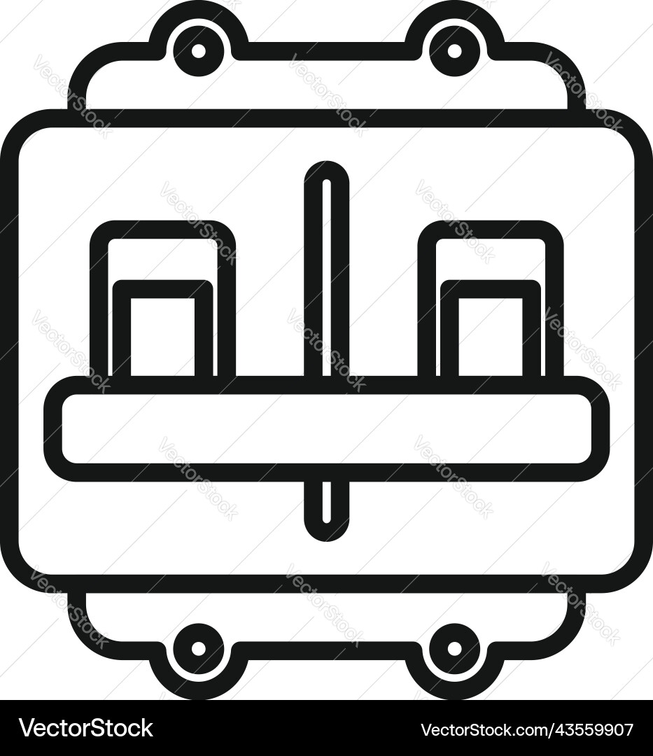 Breaker equipment icon outline circuit box Vector Image