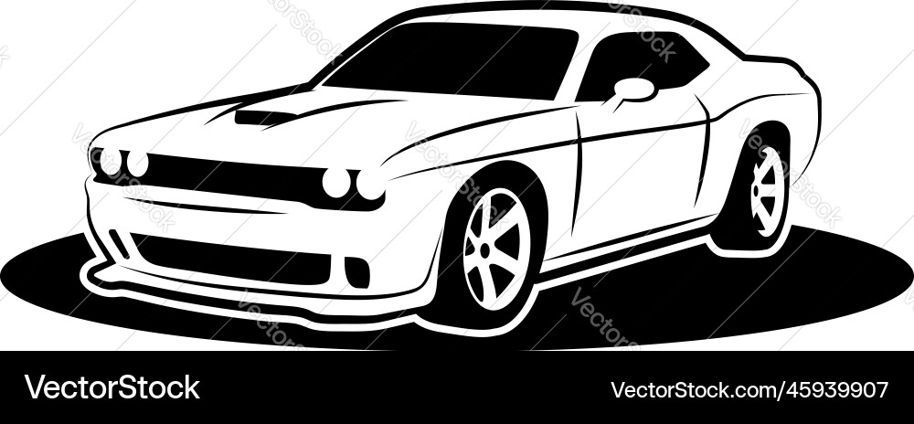 Dodge Hellcat Red Fury Royalty Free Vector Image
