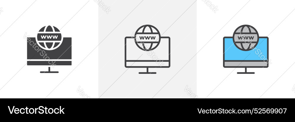 Domain icon set on white background Royalty Free Vector