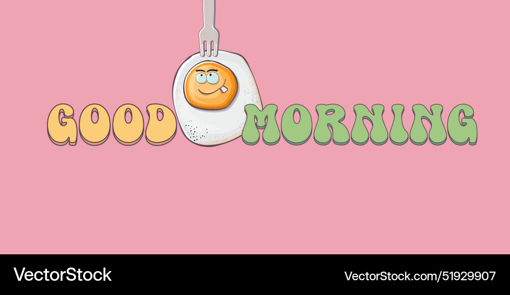 Good morning quote with cute egg character Vector Image