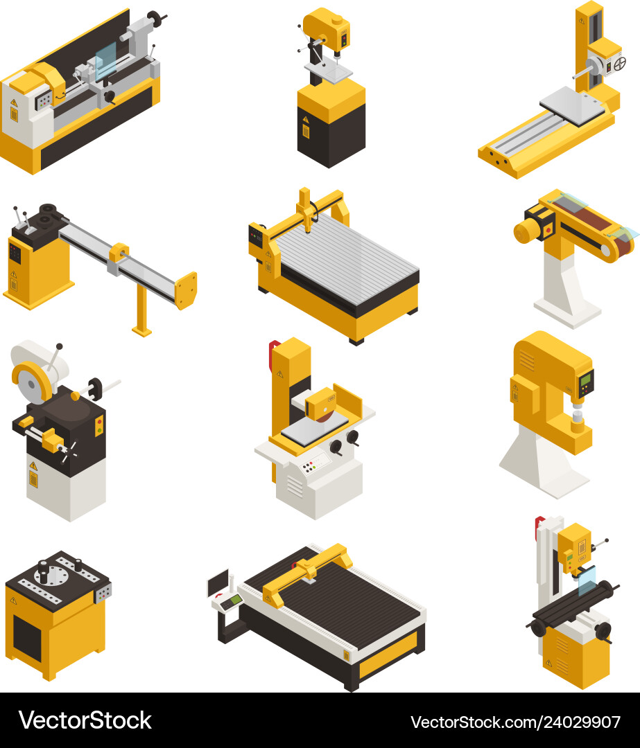 Industrial Machinery Icons Royalty Free Vector Image