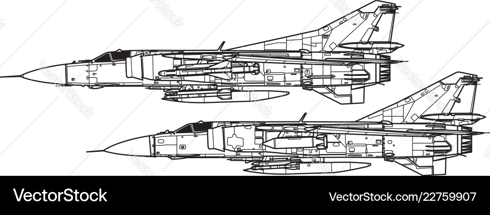 Mikoyan mig-23 flogger Royalty Free Vector Image