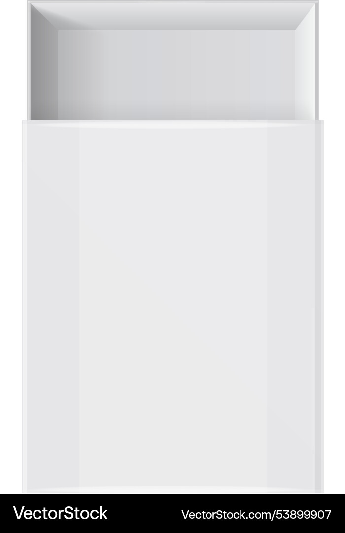 Open drawer realistic white mockup top view Vector Image