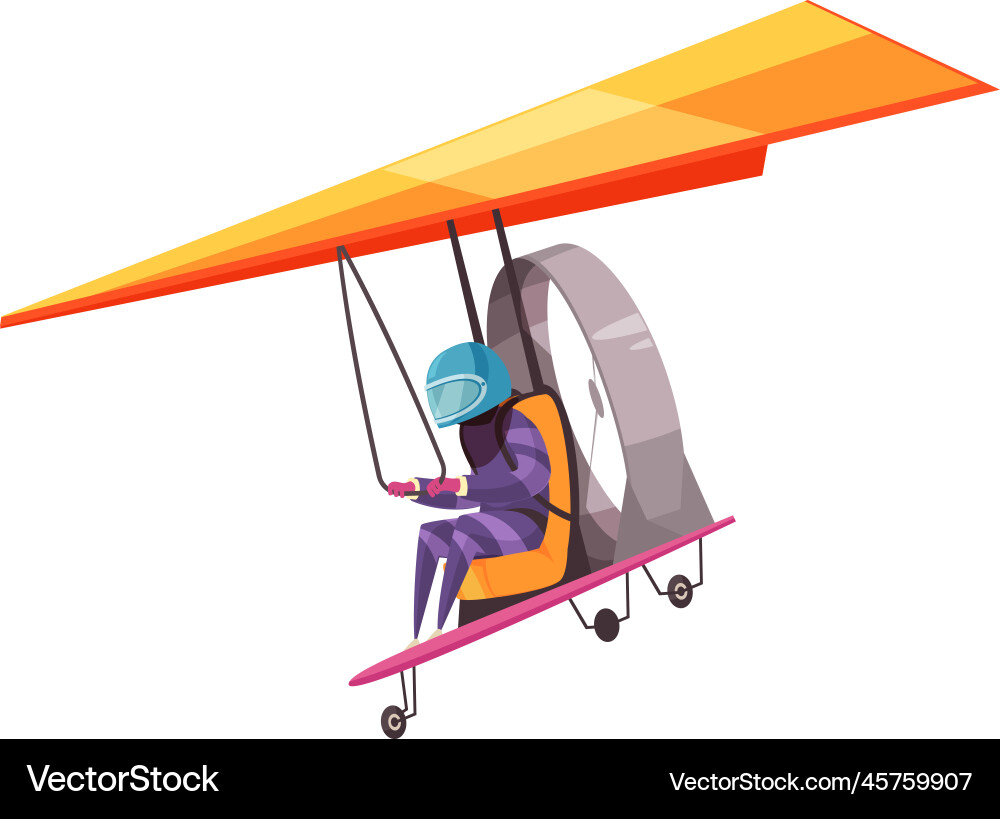 Skydiving delta plane composition Royalty Free Vector Image
